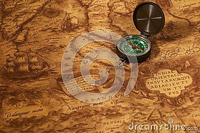 Ancient Map And Compass Stock Photography | CartoonDealer.com #103998806