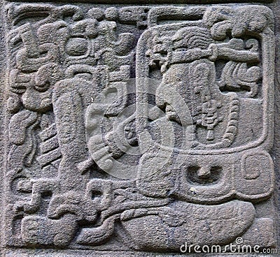 Ancient Mayan Stone Reliefs Royalty Free Stock Image - Image: 7450266