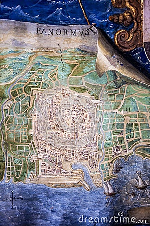 Ancient Palermo Map Editorial Image | CartoonDealer.com #97159174