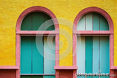 Ancient Panoramic Arch Window Exterior Classic Gothic Architecture. Old ...