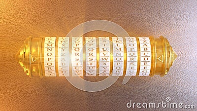 Ancient Password Protected Device. the Rings Rotate To Align the ...