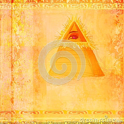 Ancient Pyramid Eye Design Royalty-Free Cartoon | CartoonDealer.com ...
