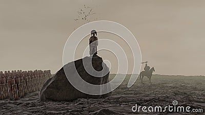 An Ancient Roman Centurion with His Legion Ready for War Stock Footage ...