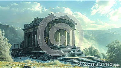 Ancient Ruin Building Remnants Of Civilization Stock Photo ...