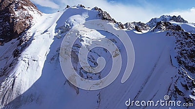 An Ancient Snow Glacier in the Mountains. Stock Footage - Video of ...