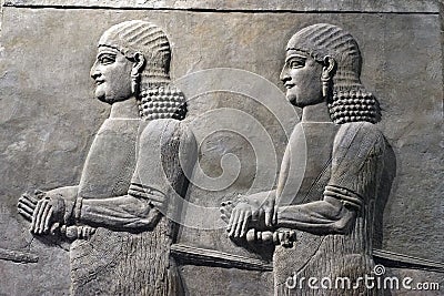 Ancient Sumerian Stone Carving On Wall Royalty-Free Stock Photo ...