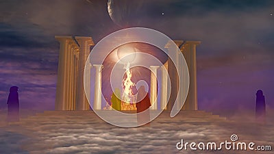 Ancient temple of fire stock video. Video of fantastic - 195574525