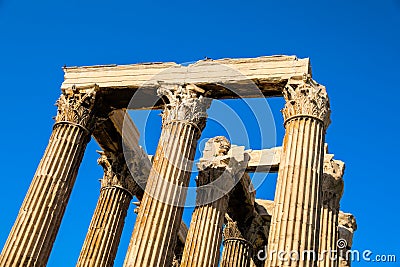 Ancient Temple Of Zeus, Olympeion, Athens, Greece. Royalty-Free Stock ...