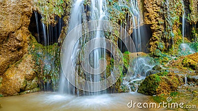 An Ancient Waterfall Resembling A Skull. 4K Timelapse Stock Video ...