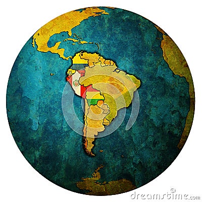 Andean Community On Globe Map Royalty-Free Stock Photo | CartoonDealer ...