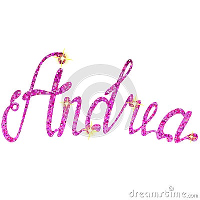 Andrea Name Lettering Tinsels Vector Illustration | CartoonDealer.com ...