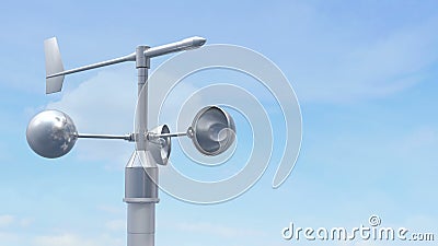 Anemometer and Wind Vane with Moving Clouds in Background. Stock ...