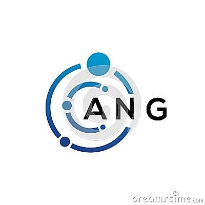 ANG Letter Logo Design On Black Background. ANG Creative Initials ...