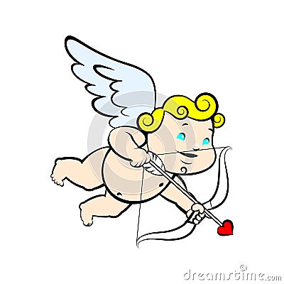 Angel With Bow And Arrow Vector Illustration | CartoonDealer.com #62578300