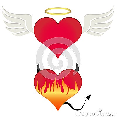 Angel/devil Heart Royalty Free Stock Image - Image: 37542316