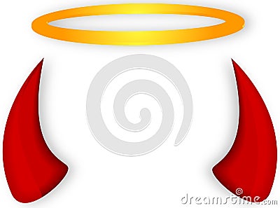 Angel And Devil Horns Halo Stock Vector - Image: 58980933