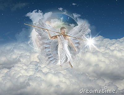 Angel With Spear Stock Photo - Image: 46916901