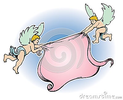 Angels With Banner Royalty Free Stock Image - Image: 22632136