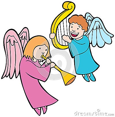 Angels Playing Instruments Royalty Free Stock Photos - Image: 9275088