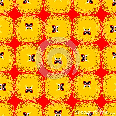 Anger Red Pattern Seamless. Evil Background. Vector Texture ...