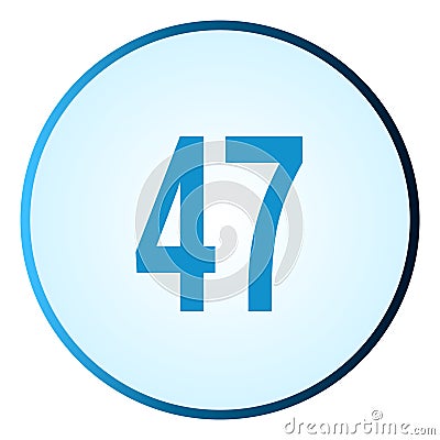Number 47 Symbol Or Logo With Round Frame In Blue Gradient Color Vector ...