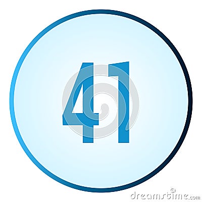 Number 41 Symbol Or Logo With Round Frame In Blue Gradient Color Vector ...