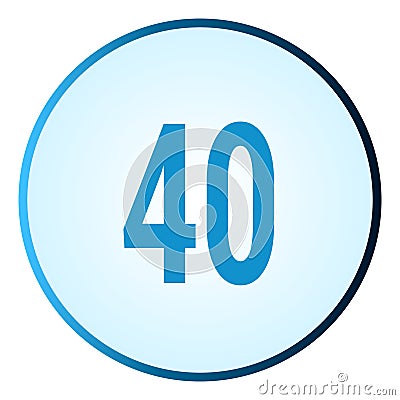Number 40 Symbol Or Logo With Round Frame In Blue Gradient Color ...