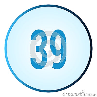 Number 39 Symbol Or Logo With Round Frame In Blue Gradient Color ...