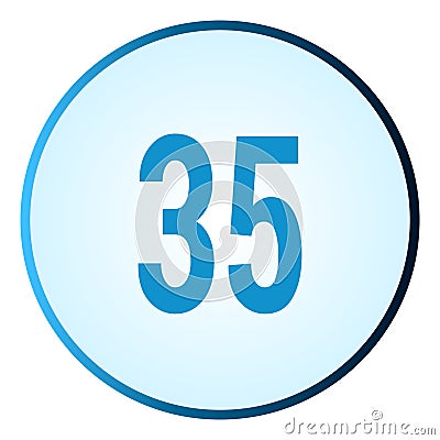 Number 35 Symbol Or Logo With Round Frame In Blue Gradient Color Vector ...