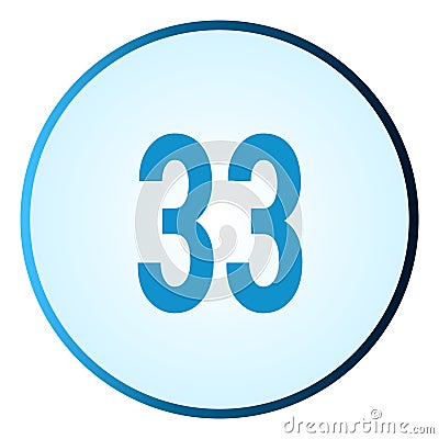 Number 33 Symbol Or Logo With Round Frame In Blue Gradient Color ...