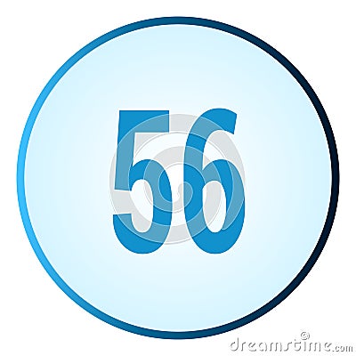 Number 56 Symbol Or Logo With Round Frame In Blue Gradient Color Vector ...
