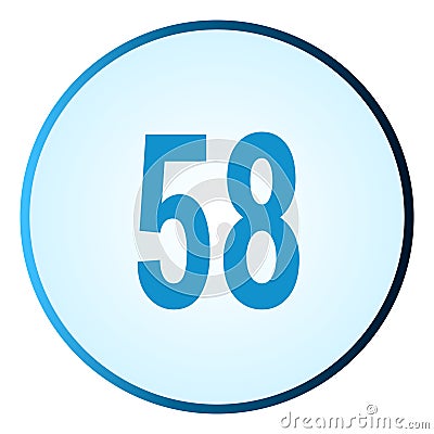 Number 58 Symbol Or Logo With Round Frame In Blue Gradient Color ...