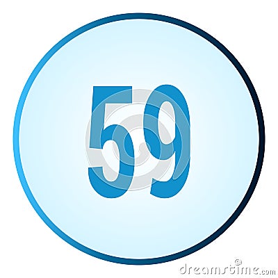 Number 59 Symbol Or Logo With Round Frame In Blue Gradient Color Vector ...