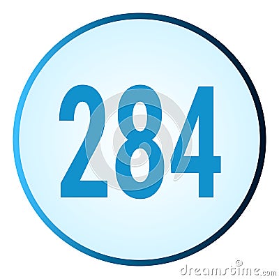 Number 284 Symbol Or Logo With Round Frame In Blue Gradient Color ...
