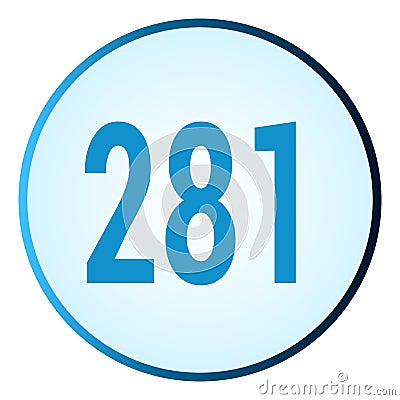 Number 281 Symbol Or Logo With Round Frame In Blue Gradient Color ...