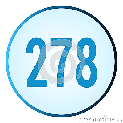 Number 278 Symbol Or Logo With Round Frame In Blue Gradient Color ...