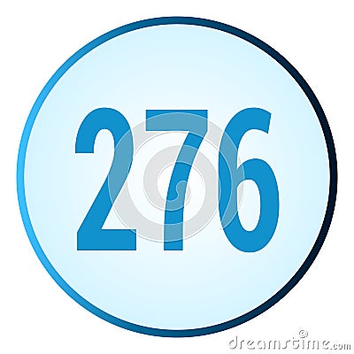 Number 276 Symbol Or Logo With Round Frame In Blue Gradient Color ...