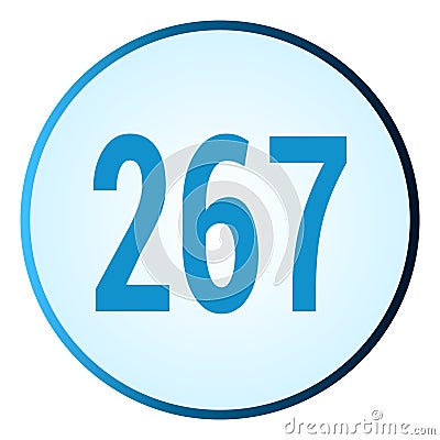 Number 267 Symbol Or Logo With Round Frame In Blue Gradient Color ...