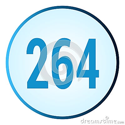 Number 264 Symbol Or Logo With Round Frame In Blue Gradient Color ...