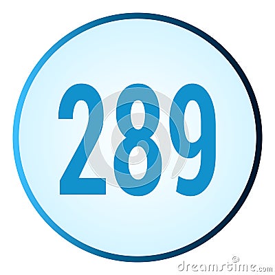 Number 289 Symbol Or Logo With Round Frame In Blue Gradient Color ...