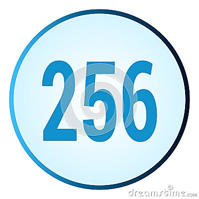 Number 256symbol Or Logo With Round Frame In Blue Gradient Color ...