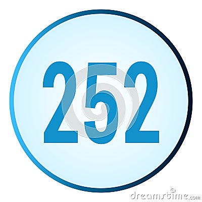 Number 252 Symbol Or Logo With Round Frame In Blue Gradient Color ...