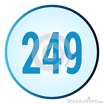 Number 249 Symbol Or Logo With Round Frame In Blue Gradient Color ...