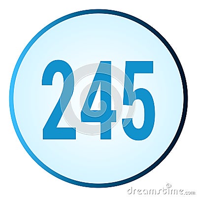 Number 245 Symbol Or Logo With Round Frame In Blue Gradient Color ...