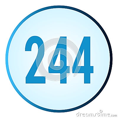Number 244 Symbol Or Logo With Round Frame In Blue Gradient Color ...