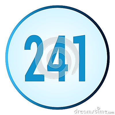 Number 241 Symbol Or Logo With Round Frame In Blue Gradient Color ...