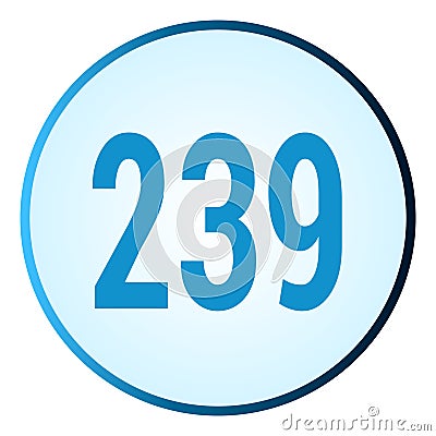 Number 239 Symbol Or Logo With Round Frame In Blue Gradient Color ...