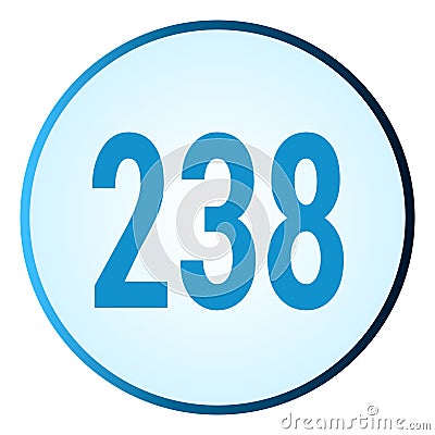 Number 238 Symbol Or Logo With Round Frame In Blue Gradient Color ...