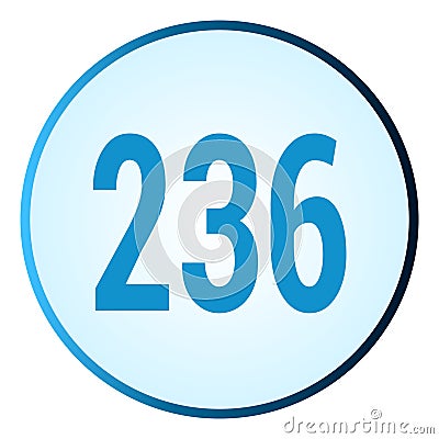 Number 236 Symbol Or Logo With Round Frame In Blue Gradient Color ...