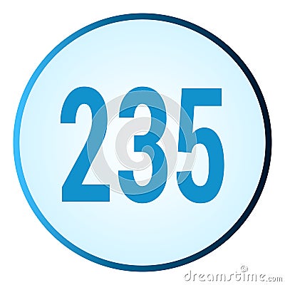 Number 235 Symbol Or Logo With Round Frame In Blue Gradient Color ...